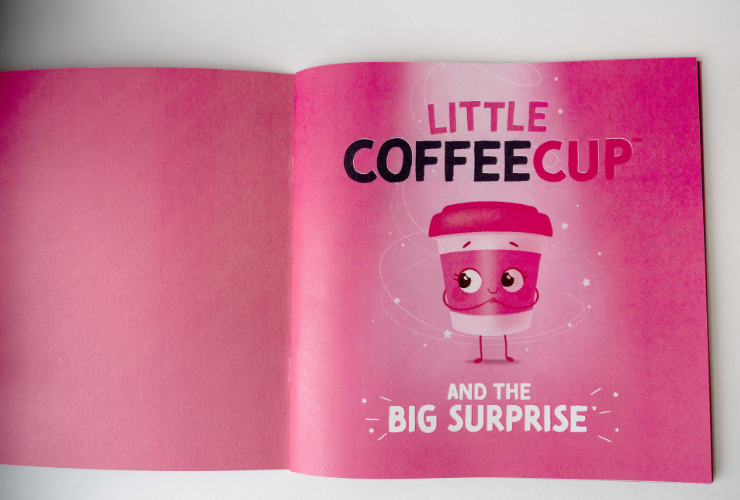 Children’s book printed on recycled coffee cups - Digital Printer